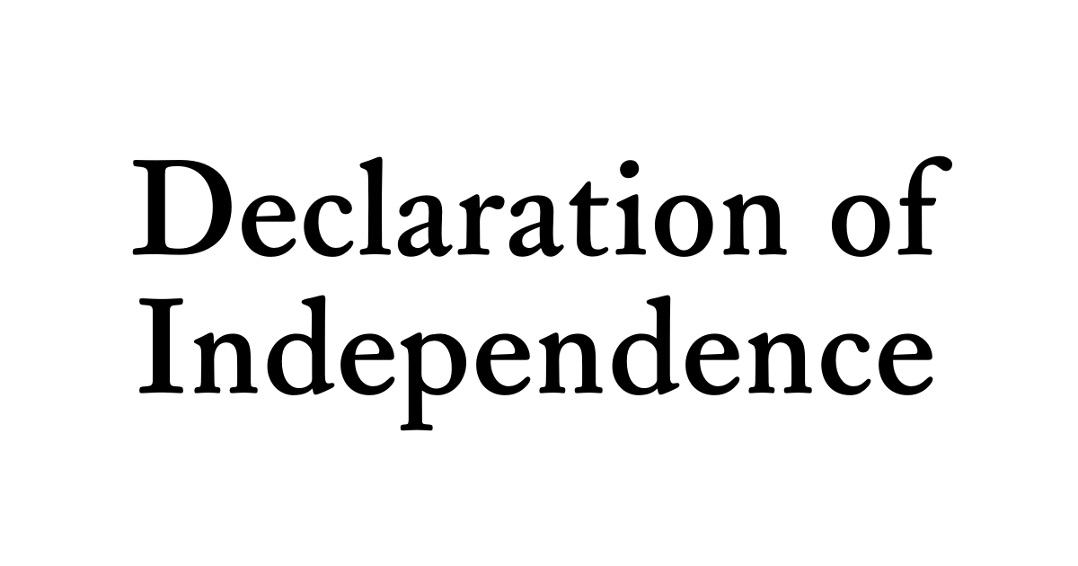 Declaration of Independence • Flowery Dictionary